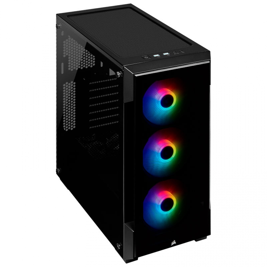 GABINETE CORSAIR 220T RGB TEMPERED GLASS MID-TOWER SMART ICUE BLACK (8